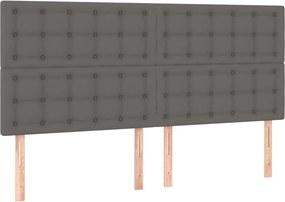 Box spring postel s matrací šedá 160x200 cm umělá kůže 3137675