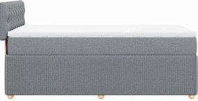 Box spring postel s matrací světle šedá 90x200 cm textil 3287346
