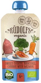 Rudolfs BIO kapsička, Batáty, brokolice, mrkev s lososem 110 g