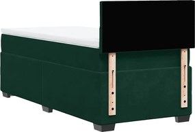 Box spring postel s matrací tmavě zelená 80 x 200 cm samet 3286165
