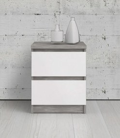 Falco Noční stolek Simplicity 230 beton/bílý lesk