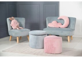 Světle modrá sametová dětská pohovka 70 cm Lil Sofa – Roba