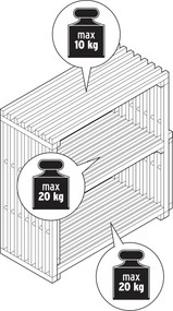Tchibo - Výsuvný stupňovitý regál »Fleksibel« - barva: hnědá