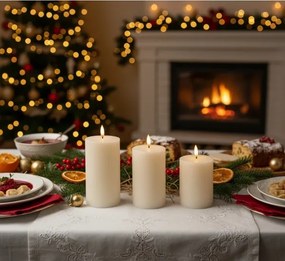 SADA 3x LED Svíčka BRILLO LED/3xAAA krémová + dálkové ovládání