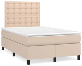 Box spring postel s matrací cappuccino 120x190 cm umělá kůže