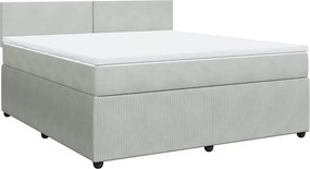 Box spring postel s matrací světle šedá 180x200 cm samet 3287800