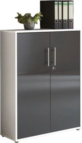 XXXLutz SKŘÍŇ NA ŠANONY, vysoce lesklá antracitová, bílá, 84,4/113,6/33 cm MID.YOU - Online Only kancelářský nábytek - 001067015505
