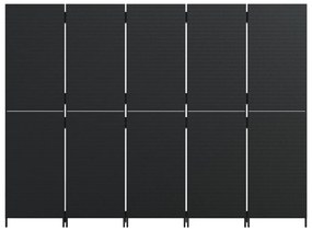 Dělicí stěna 5 panelů černá polyratan - Default Title