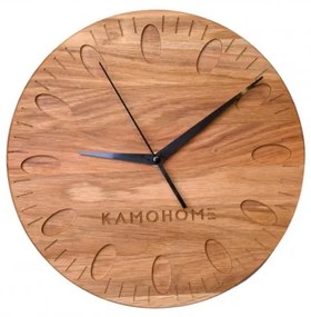 Kamohome Dřevěné nástěnné hodiny URSA Průměr hodin: 40 cm, Materiál: Dub