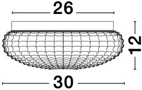 Designové stropní svítidlo Clam 30 chrom