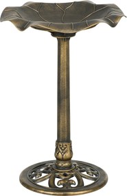 Outsunny Ptačí Fontána, Ptačí Krmítko ve Tvaru Lotusového Listu, rozměry Ø 50 x 71H cm Polypropylen Antický Bronz | Aosom