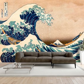 Samolepící fototapeta - Hokusai: Velká vlna za Kanagawou (reprodukce) 196x140