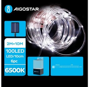 Aigostar B.V. | Aigostar - LED Solární vánoční řetěz 100xLED/8 funkcí 12m IP65 studená bílá | AI0442