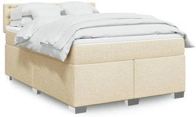 Box spring postel s matrací krémová 160x200 cm textil 3288258