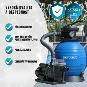 Písková filtrace k bazénu AQUA 9 600 l/h, modrá Monzana