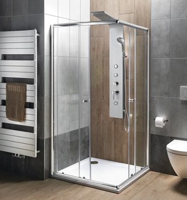 Aqualine Aqualine, AGGA čtvercová sprchová zástěna 800x800mm, čiré sklo, HLF808Y