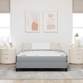 Postel s boxspringem Světle šedá 140 x 190 cm textil 3398486