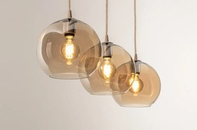 Závěsné designové skleněné svítidlo nad stůl Prisma Trio Champagne and Sand