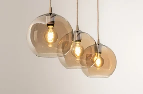 Závěsné designové skleněné svítidlo nad stůl Prisma Trio Champagne and Sand