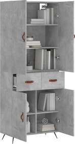 Skříň highboard betonově šedá 69,5x34x180 cm kompozitní dřevo 3198125