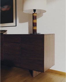 Tmavě hnědá komoda v dekoru ořechu 194,5x78x45 cm Norlen – Kave Home