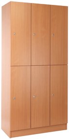 Dřevěná šatní skříňka Visio 90 x 44 x 185 cm - 6 oddílů Barva: Buk
