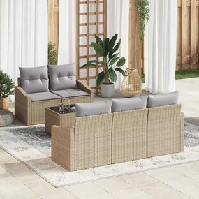 Set pohovek 6 ks Beige a šedá polyratan 3355269