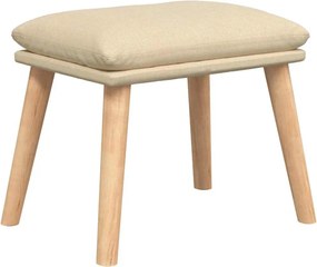 Relaxační křeslo s podnožkou krémové textil 3097884