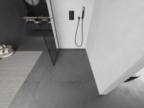 Mexen Kioto L, sprchová zástěna Walk-In 70 x 200 cm, 8mm čiré sklo černý vzor, ​​grafitový profil, 800-070-103-66-77