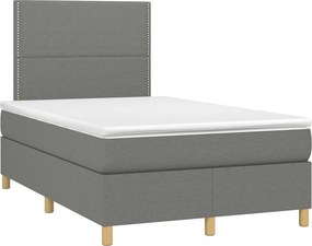 Box spring postel s matrací a LED tmavě šedá 120x190 cm textil 3270240