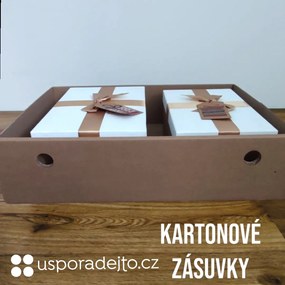 KARTON PAK Úložné boxy na oblečení, organizéry do skříně EKO KARTON 55x40x13cm - zásuvka
