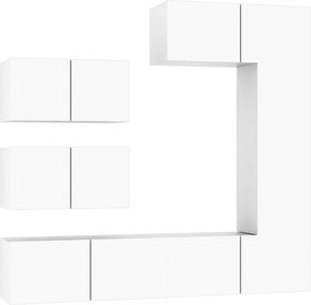 6dílný set TV skříněk bílý kompozitní dřevo 3114550