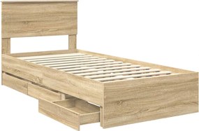 Rám postele se zásuvkou Sonoma dub 75 x 190 cm Inženýrské dřevo 3408035