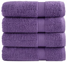Premium ručníky SOLUND 4 ks fialové 50 x 100 cm 600 g/m² 137354