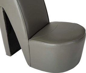 Křeslo s vysokým podpatkem šedé umělá kůže 248651