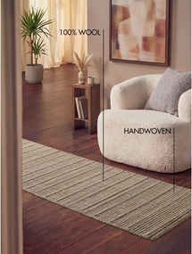 Béžový ručně tkaný vlněný běhoun 80x250 cm Camden Parker – Ted Baker