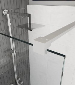 Erga Paris, sprchová zástěna Walk-In 30x200 cm, 8mm šedé sklo, bílý matný profil, ERG-V02-PARIS-030x200-GR-WH