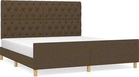 Rám postele bez matrace tmavě hnědý 160 x 200 cm textil 3125311