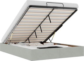 Osmanský rám postele bez matrace světle šedý 140x190 cm samet 3310961