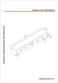 TV komoda v ořechovém dekoru Kumsal