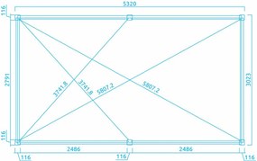 Rojaplast | Bioklimatická pergola INTRO NEO 5,3x3 m, hliník/ocel - volně stojící | 11640705