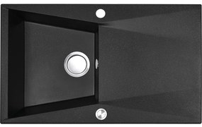 Laveo Grenada, 1-komorový granitový dřez 780x480x204 mm, černá, LAV-SBG_711T