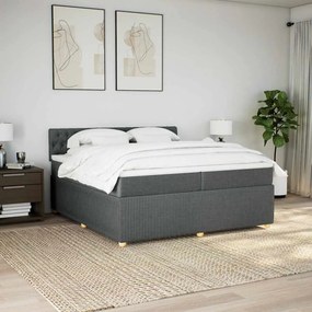 Box spring postel s matrací tmavě šedá 200x200 cm textil 3289871