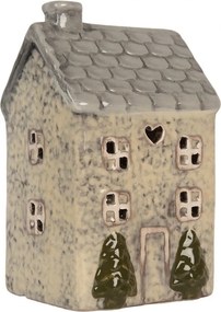 Béžový keramický domek na čajovou svíčku Lamont - 9*8*15 cm