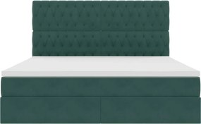 Postel s úložným prostorem a matrací Tmavě zelená 180 x 200 cm 3372108