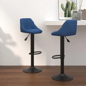 Barové židle 2 ks modré samet - Default Title