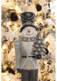 Vánoční dekorace Socha Stříbrná 25*20*82 cm – 25x20x82 cm