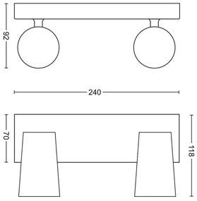 Philips 50572/48/PN - Bodové svítidlo MYLIVING PAISLEY 2xGU10/5,5W/230V