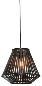 Černé závěsné svítidlo s bambusovým stínidlem ø 30 cm Merapi – Good&amp;Mojo