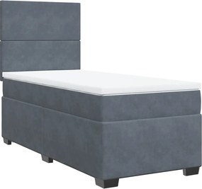 Box spring postel s matrací tmavě šedá 90x190 cm samet 3293081